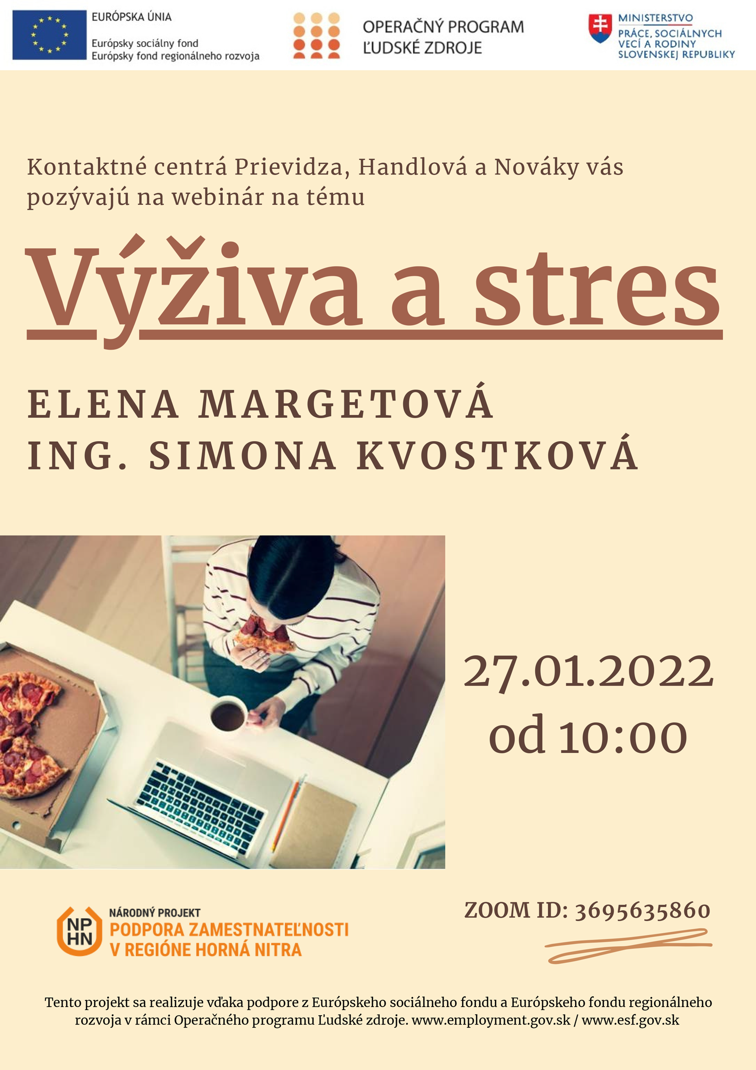 Pozvánka na webinár Výživa a stres - Národný projekt - Podpora ...